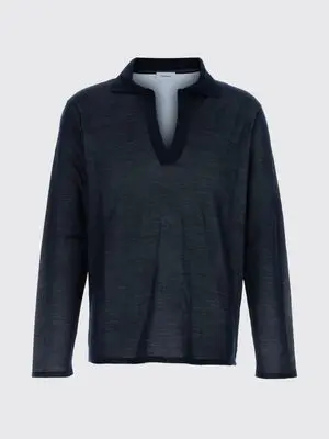 FERRAGAMO Long-sleeved Silk Polo With V-neck