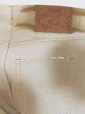 MAGLIANO Flattone Mid-rise Straight Fit Jeans In Worn-effect Denim - Beige