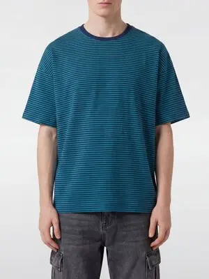 Howlin' Striped Relaxed Fit T-shirt In Cotton With Crew Neck - Green