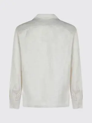 LARDINI Long-sleeved Linen And Cashmere Polo Shirt With Cuban Collar - Sand