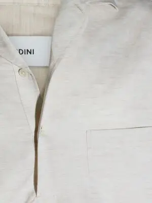 LARDINI Long-sleeved Linen And Cashmere Polo Shirt With Cuban Collar - Sand
