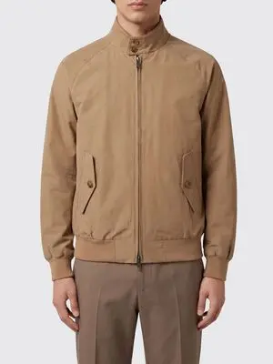BARACUTA Cotton Blend Bomber Jacket With High Collar And Zip Closure