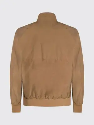 BARACUTA Cotton Blend Bomber Jacket With High Collar And Zip Closure