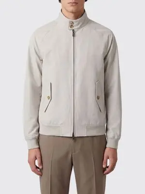 BARACUTA Cotton Blend Bomber Jacket With High Collar And Zip Closure - Grey