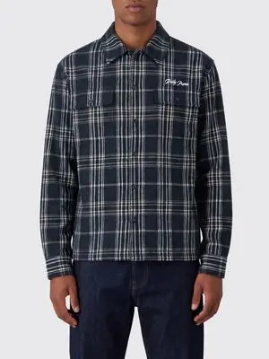 DAILY PAPER Check-pattern Cotton-blend Shirt With A French Collar - Blue