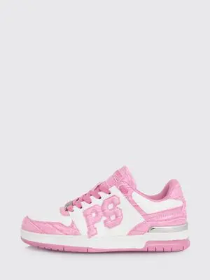 PLEIN SPORT Crocodile Print Leather Lace-up Sneakers - White 1