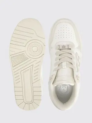 PLEIN SPORT Crocodile Print Leather Lace-up Sneakers - White