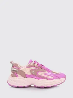PLEIN SPORT Plein Sport Pulse X Sneakers In Calfskin Leather And Mesh Pink
