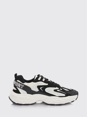 PLEIN SPORT Pulse X Sneakers In Calfskin Leather And Mesh - White 1