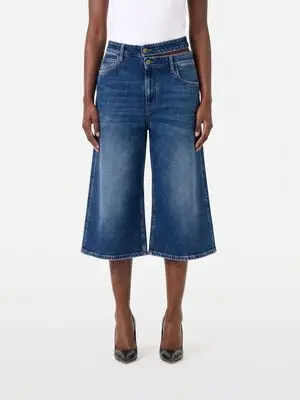 CYCLE Cotton Denim Wide-leg Cropped Jeans - Blue