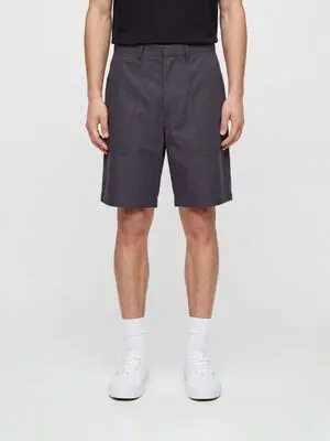 LARDINI Tailored Linen Blend Shorts - Charcoal