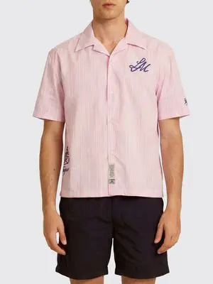 LA MARTINA Striped Relaxed Fit Cotton Shirt With Cuban Collar