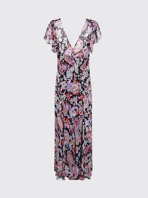 Rixo Printed Viscose Long Dress - Pink