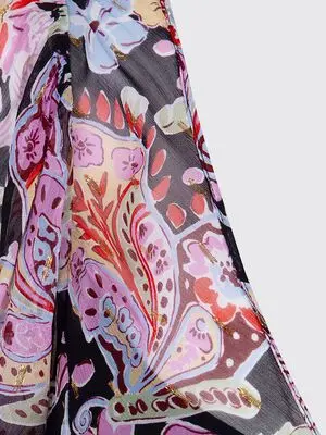 Rixo Printed Viscose Long Dress - Pink