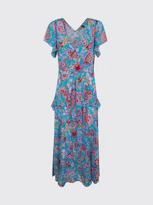 Rixo Floral Print Silk Midi Dress - Blue
