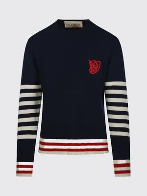 Valentino Garavani Crew Neck Striped Wool Sweater