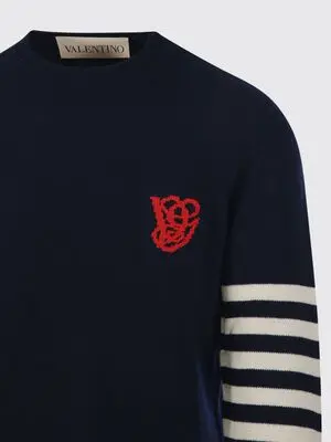 Valentino Garavani Crew Neck Striped Wool Sweater