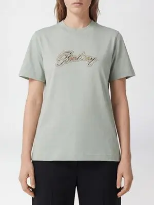 Burberry Cotton Crew Neck T-shirt With Logo - Green