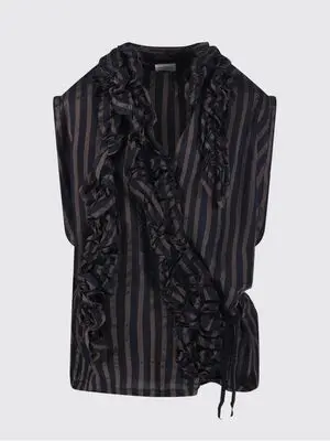 Dries Van Noten Striped Ruffled Blouse