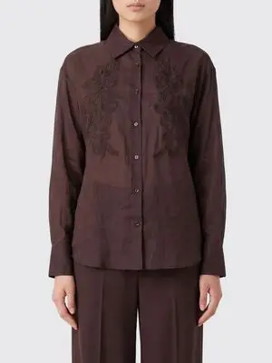ERMANNO FIRENZE Embroidered Shirt - Brown