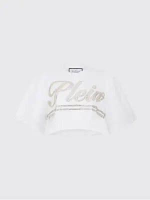 Philipp Plein Cotton Crew-neck T-shirt With Rhinestone Logo - White
