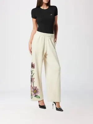 Philipp Plein Cotton Jogging Pants With Floral Embroidery