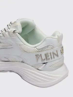 PLEIN SPORT Pegasus Project Mesh And Patent Leather Sneakers - White