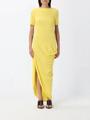 Jacquemus Asymmetrical Draped Dress - Yellow