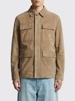 YVES SALOMON Suede Utility Jacket - Beige