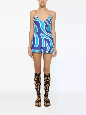 Emilio Pucci Labirinto Print Camisole Top - Blue