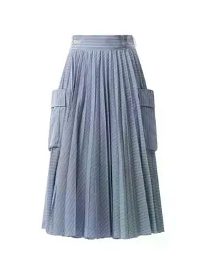 Sacai Striped Pleated Skirt