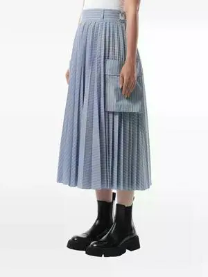 Sacai Striped Pleated Skirt