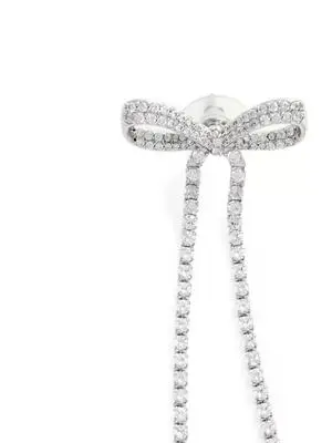 SELF-PORTRAIT Crystal Embellished Bow Detail Drop Earrings