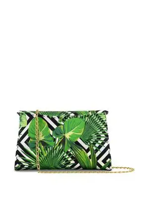 Tyler Ellis Small Lee Pouchet Palm-print Clutch Bag - Green