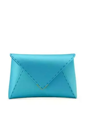 Tyler Ellis Lee Pouchet Satin Clutch Bag - Blue