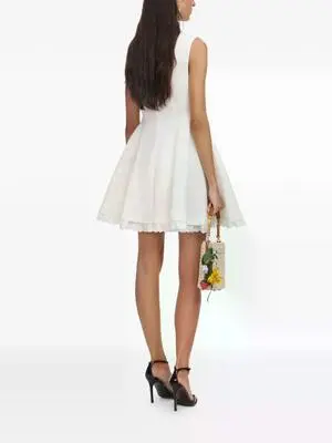 SELF-PORTRAIT Scalloped Hem Button-up Mini Dress