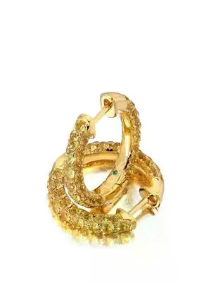 GRAZIELA Sapphire Three-sided Hoop Earrings