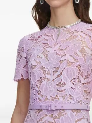 SELF-PORTRAIT Lace Midi Dress - Purple