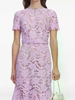 SELF-PORTRAIT Lace Midi Dress - Purple