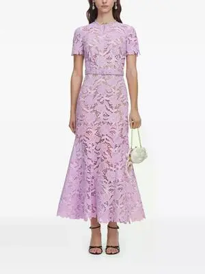 SELF-PORTRAIT Lace Midi Dress - Purple