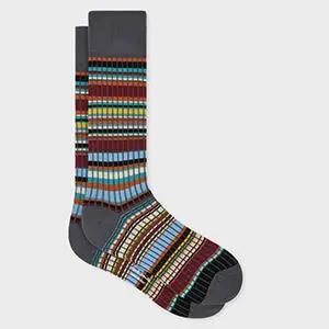 Paul Smith Signature Stripe Ribbed Socks - Grey