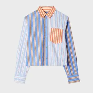 Paul Smith Cropped Shirt With Mix Up Stripe