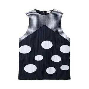 NAMACHEKO Sleeveless Top With Polka Dot And Gingham Print