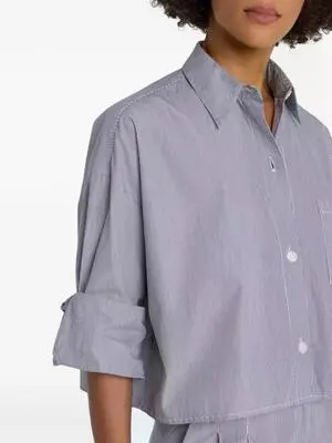 TWP Striped Cropped Shirt