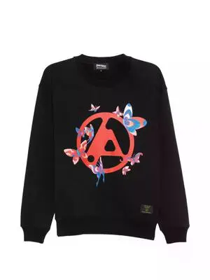 PEACE AND AFTER Butterfly Print Sweatshirt - Black