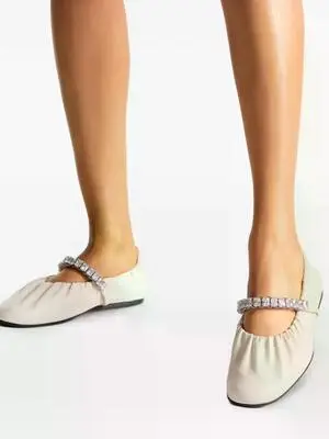 JIMMY CHOO Jade Ballerina Flats With Crystal Strap