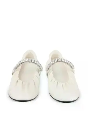 JIMMY CHOO Jade Ballerina Flats With Crystal Strap