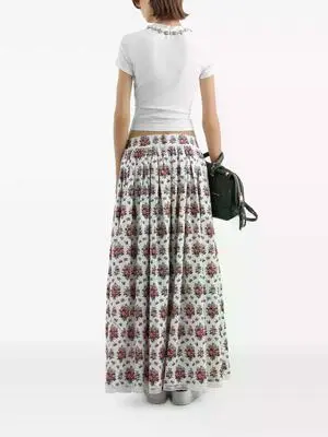 Dolce & Gabbana Floral Appliqué Crew Neck T-shirt - White