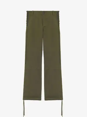 Alexander McQueen Lace-up Cotton Twill Trousers