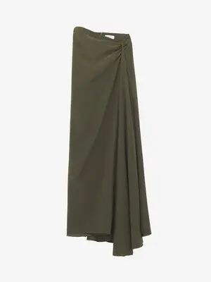 Alexander McQueen Asymmetric Waist Maxi Skirt - Green